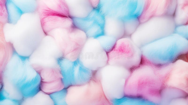 Colorful Cotton Candy in Soft Pastel Color Background. Generative AI ...