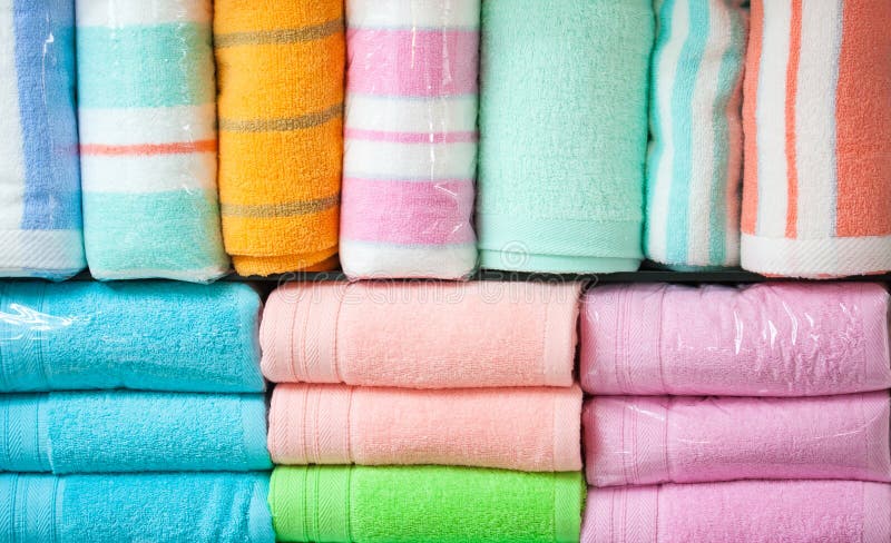 Colorful cotton towels stock image. Image of colorful - 42618071