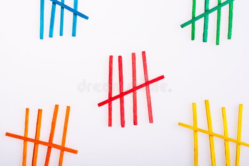 Colorful Counting Rods for Kids To Learn Mathematics on White ...
