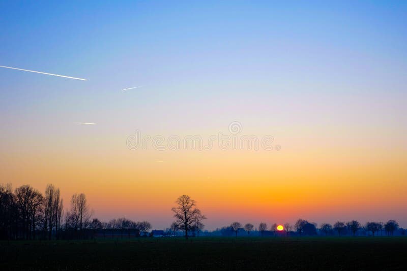 Colorful Countryside Sunset Stock Image - Image of countryside, closeup ...