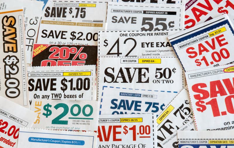 Coupon Offer with Newspaper Stock Photo - Image of cents, business ...
