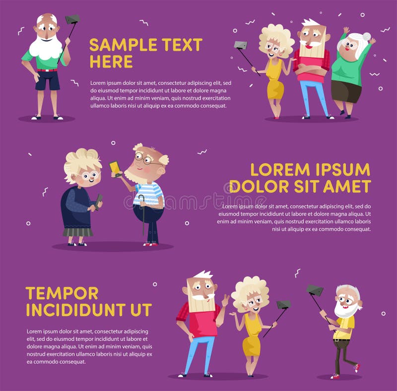 Design of People Using Gadgets in Poster Stock Vector - Illustration of ...