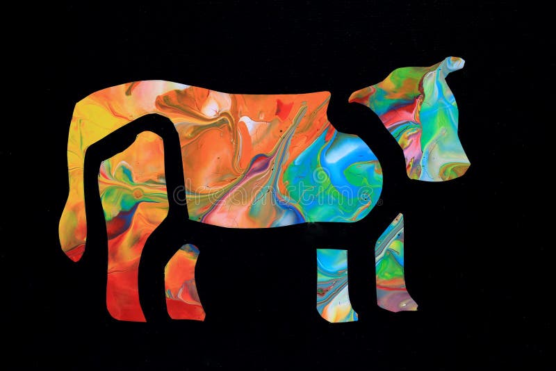 Colorful Cow stock photo. Image of designs, mixes, painted - 28264236