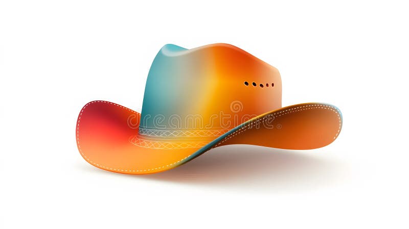 Colorful Cowboy Hat with Intricate Stitching and Vibrant Gradient ...