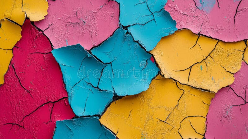 Colorful Cracked Paint Texture Background Stock Illustration ...