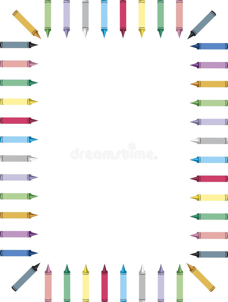 Crayons Border Stock Illustrations – 3,393 Crayons Border Stock ...