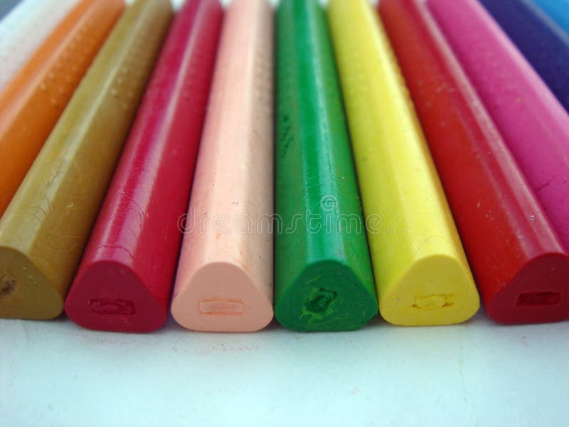 Colorful Crayon Color on White Paper Stock Image - Image of nibs ...