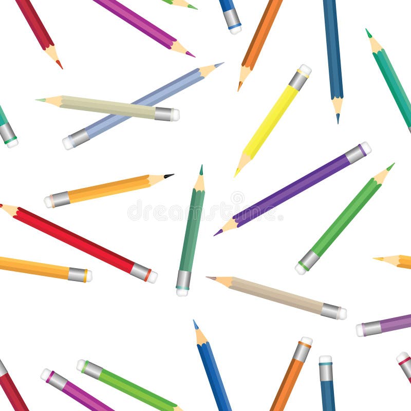 Colorful Crayon Pattern. Seamless Background Multicolored Pencils Stock ...