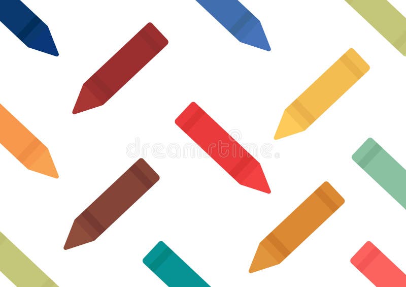 Colorful Crayon Pattern on White Background Stock Vector - Illustration ...