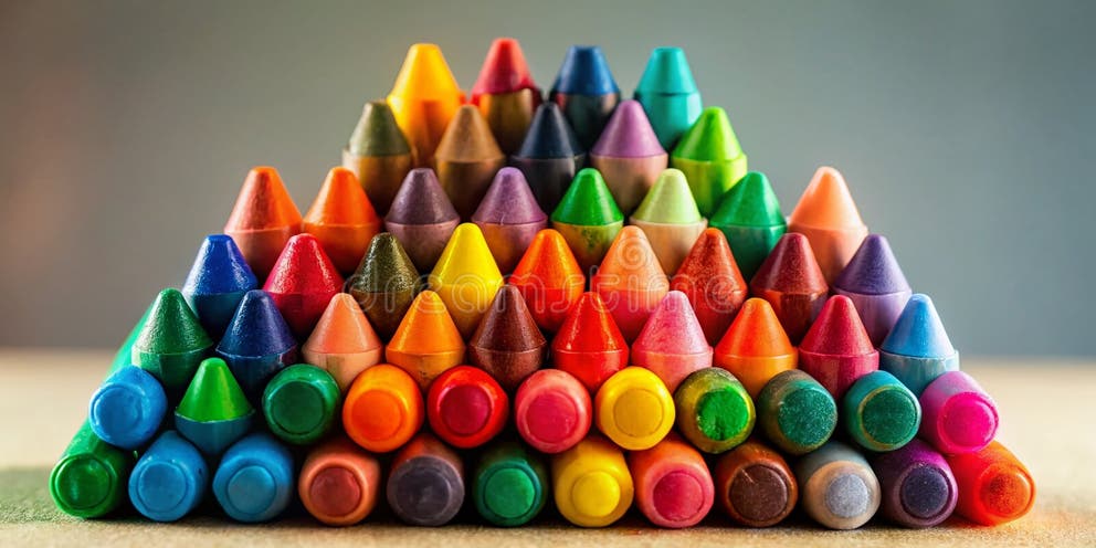 A Colorful Crayon Pyramid Inspiring Artistic Creativity with a Vibrant ...