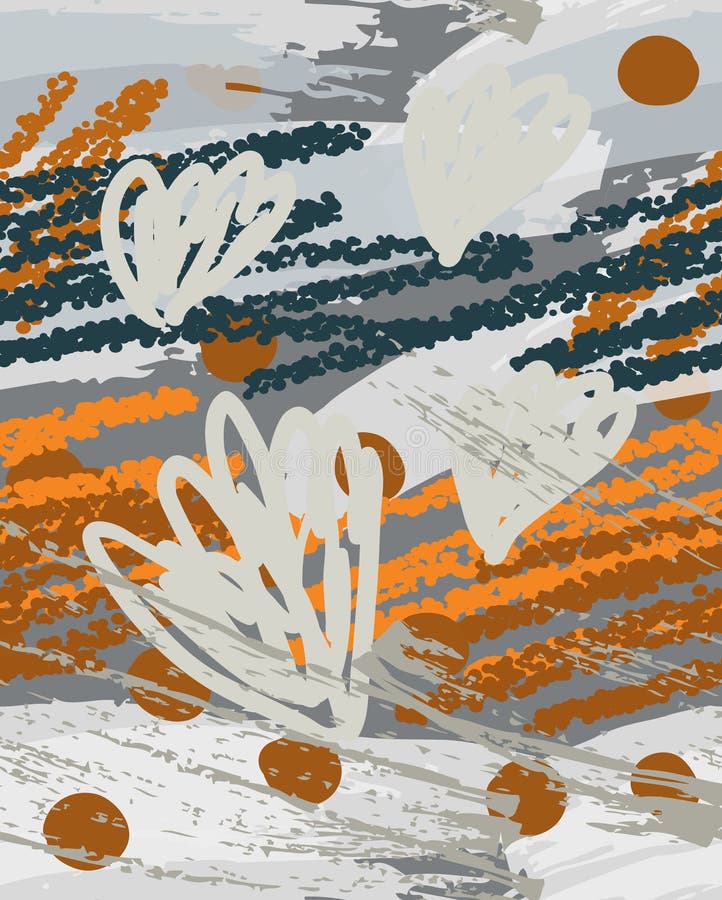 Colorful Crayon Scribbles with Doodled Flowers Stock Vector ...