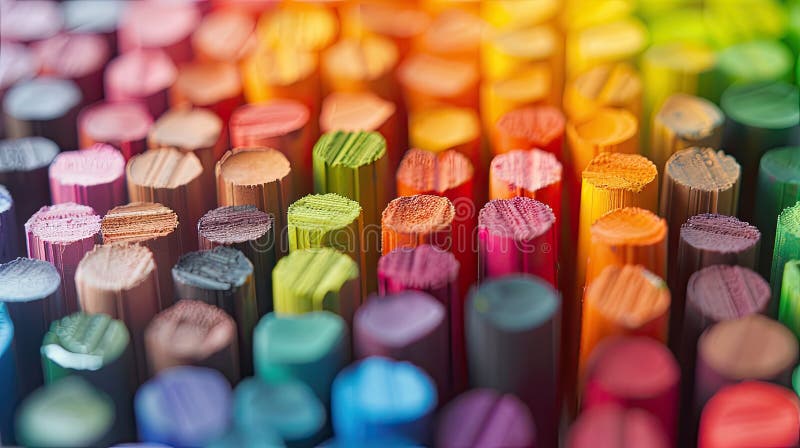Colorful Crayons Arranged in a Mesmerizing Circular Pattern, Each ...