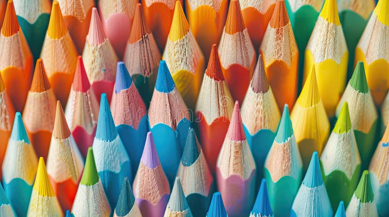 Colorful Crayons Arranged in a Mesmerizing Circular Pattern, Each ...
