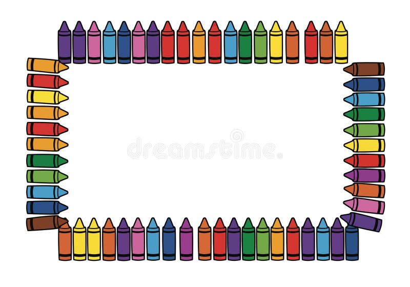 Crayon clipart border stock vector. Illustration of design - 368501891