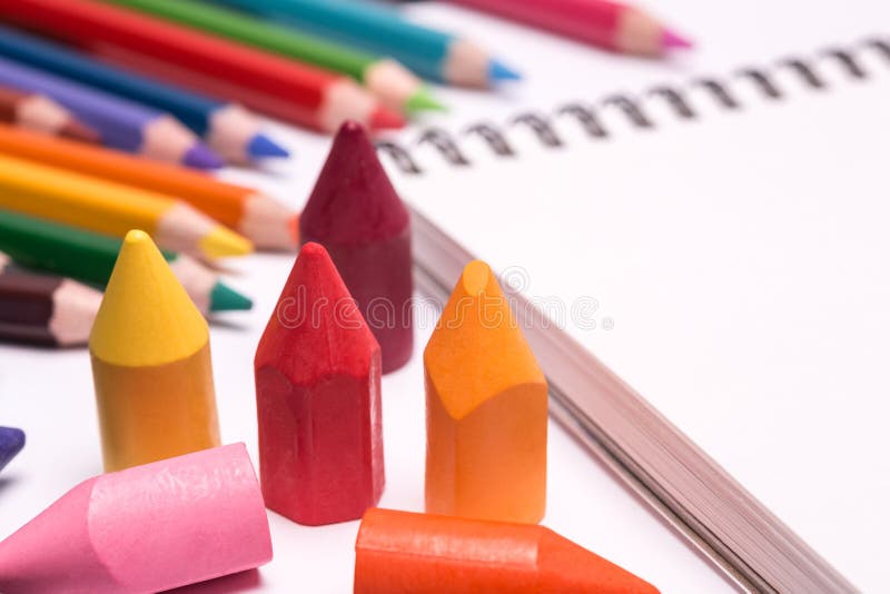 Colorful Crayons and Pencils Stock Photo - Image of macro, multi: 51267610