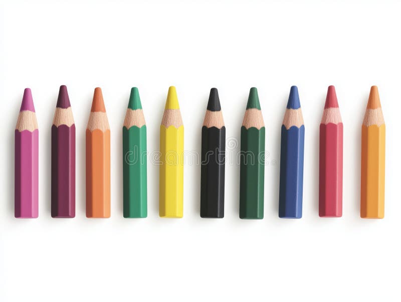 Neatly Aligned Colorful Crayons for Creative Design and Art AI ...