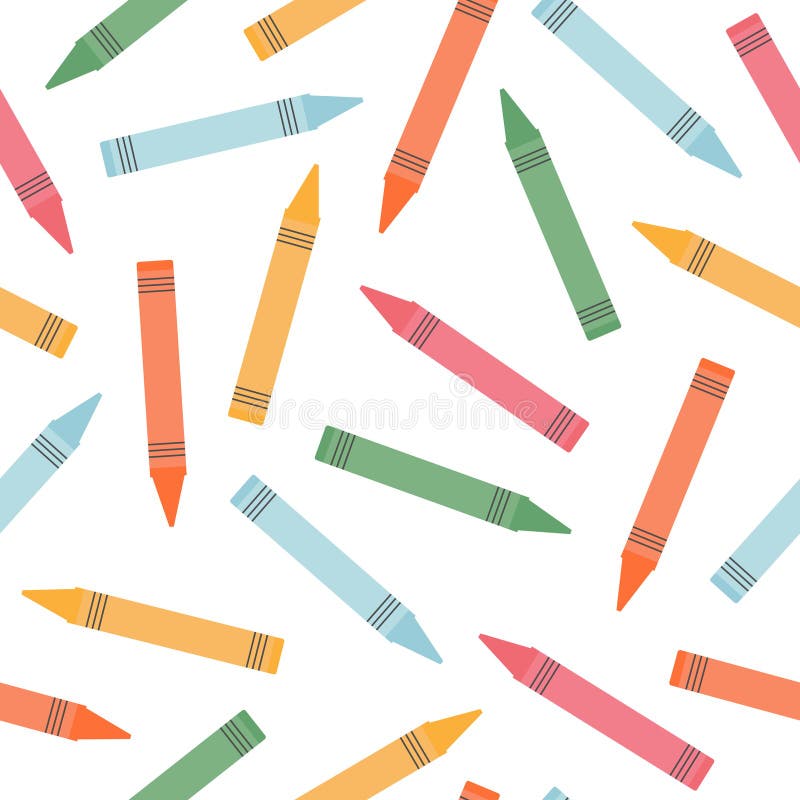 Colorful Crayons Seamless Pattern. Print Design for Packaging, Cover ...