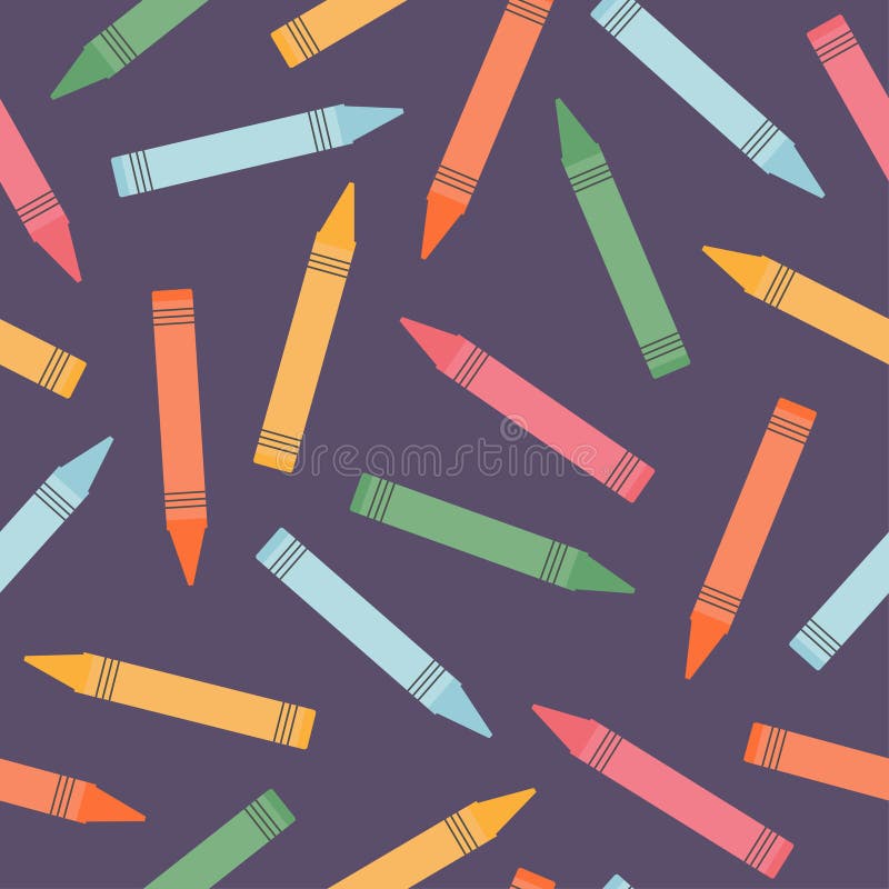 Colorful Crayons Seamless Pattern. Print Design for Packaging, Cover ...