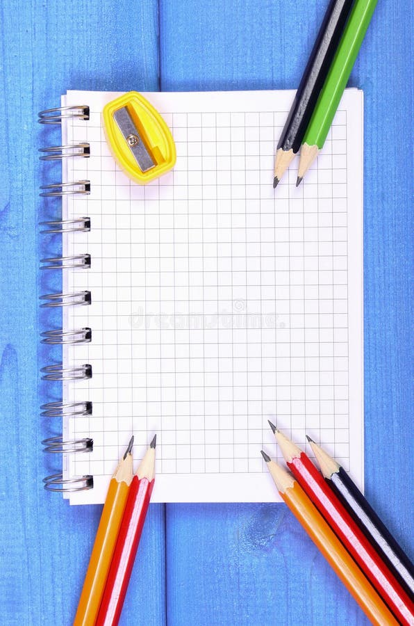 Colorful Crayons, Sharpener and Notepad, School Accessories, Copy Space ...