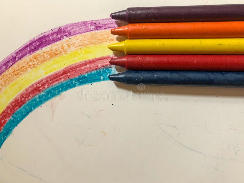 Colorful Crayons on White Background Stock Photo - Image of pattern ...