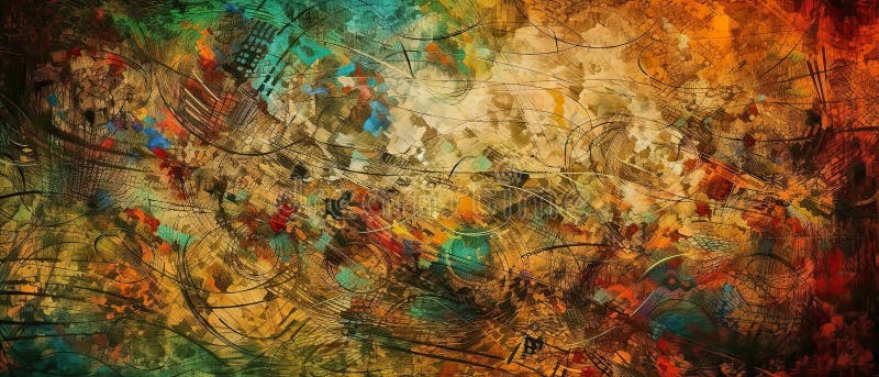Colorful Crazy Abstract Background in Leonardo Da Vinci Style ...