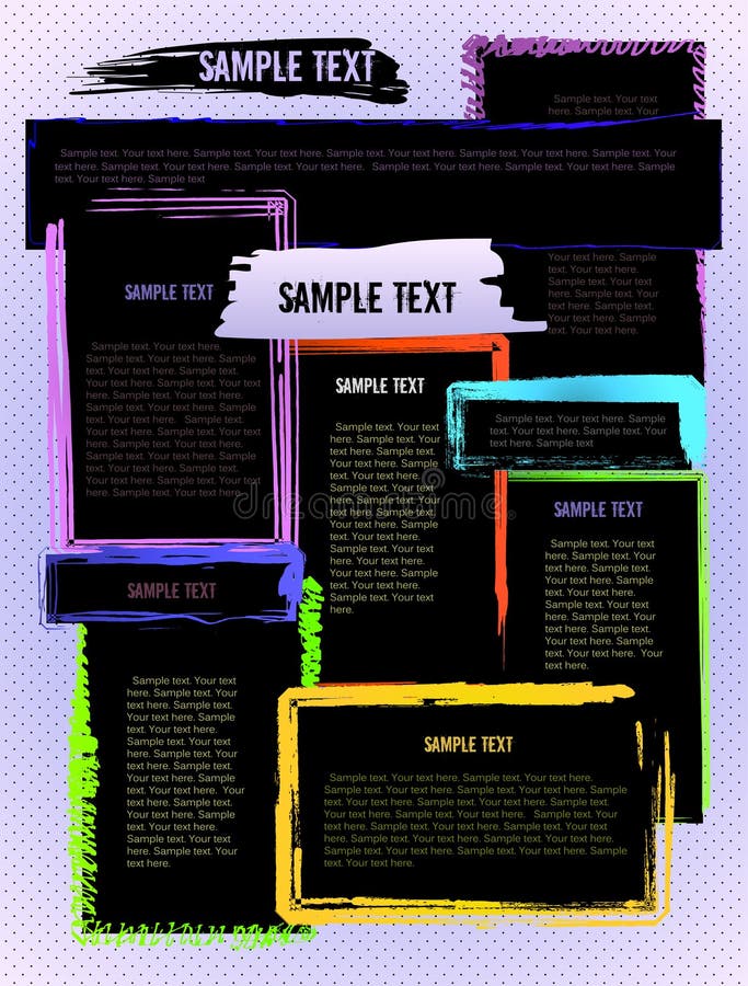 Colorful Creative Grunge Design Website Template Stock Vector ...