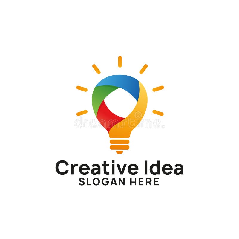 Colorful Creative Idea Logo Design Template. Colorful Bulb Icon Symbol ...