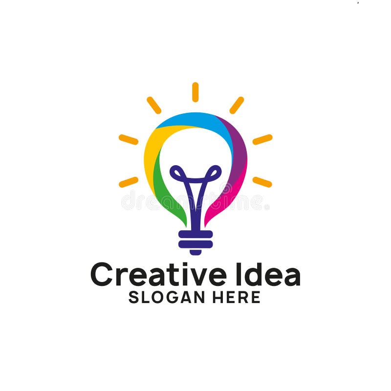 Colorful Creative Idea Logo Design Template. Colorful Bulb Icon Symbol ...