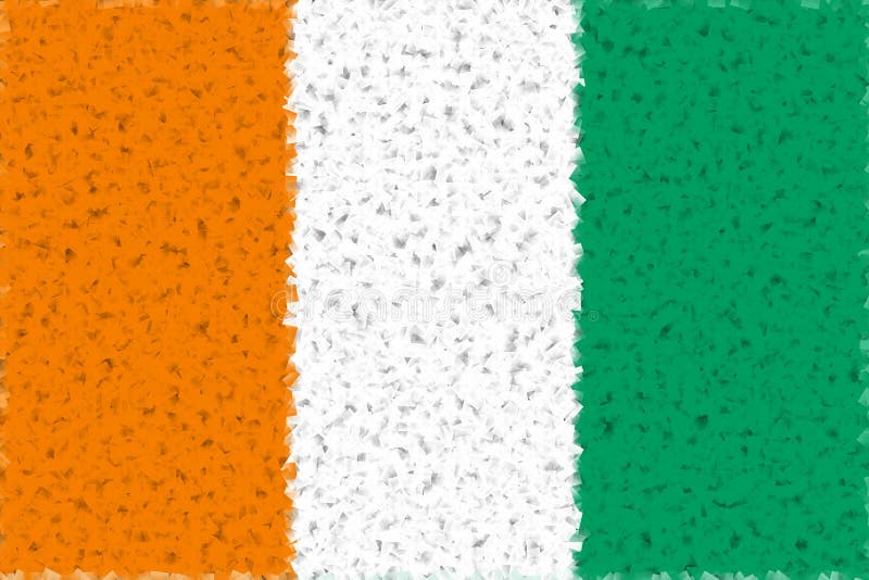 Ivory Coast Flag, Artistic Flag, Random Squares Pattern, Colors, Ensign ...