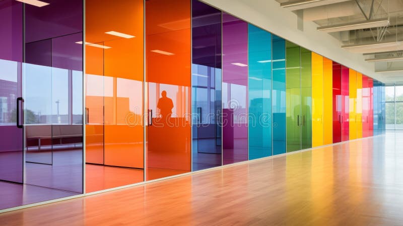 A Colorful and Creative Office Space with Different Partitions Stock ...