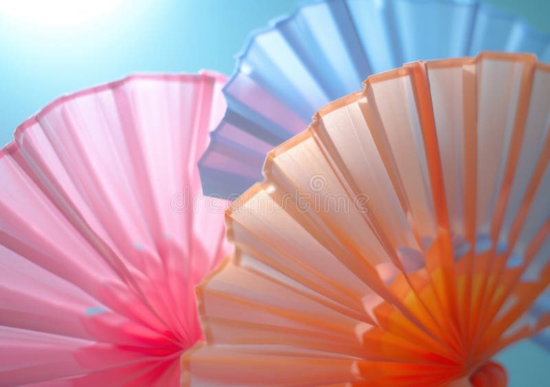 Colorful and Creative Paper Fans on White Stock Illustration ...