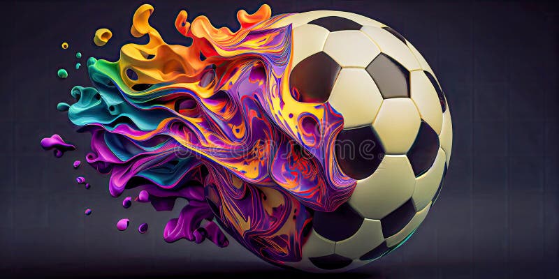 Colorful Creative Soccer Ball Color Explosion Stock Illustration ...