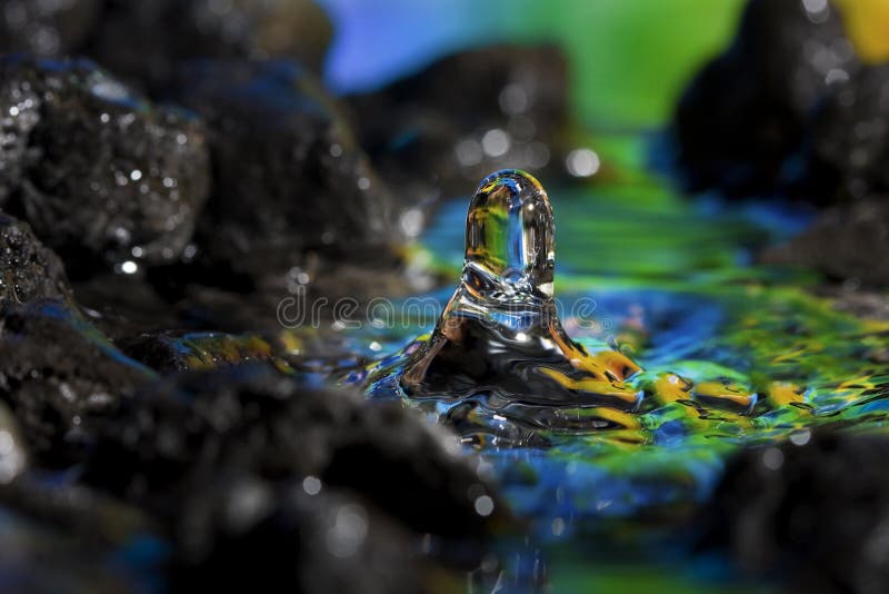 Colorful and Creative Water Drop Creations Stock Image - Image of ...