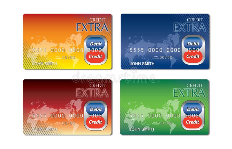 Generic Colorful Credit and Debit Card Cards Stock Vector ...