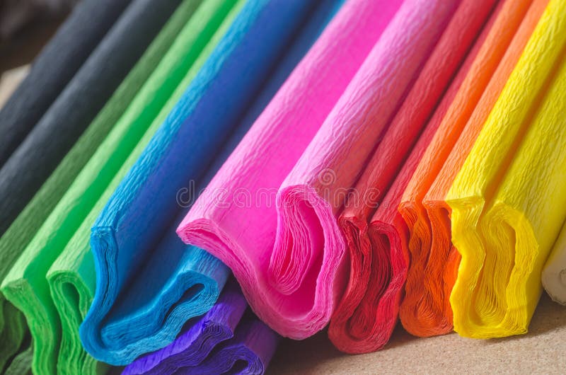 Colorful crepe paper stock photo. Image of hobby, colors - 71026480