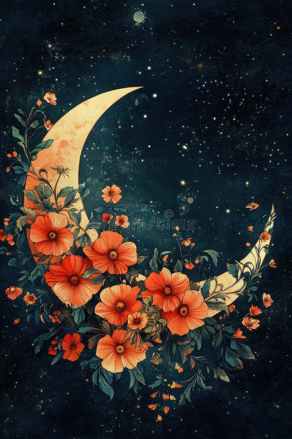 Colorful Crescent Moons, Vibrant Crescent Moon Illustrations Featuring ...