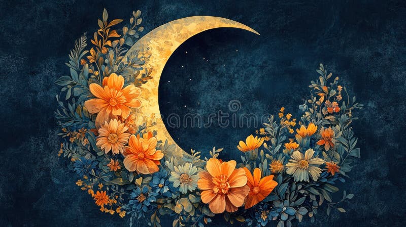 Colorful Crescent Moons, Vibrant Crescent Moon Illustrations Featuring ...