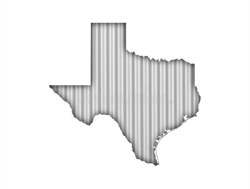 Map of Texas on Corrugated Iron Stock Illustration - Illustration of ...