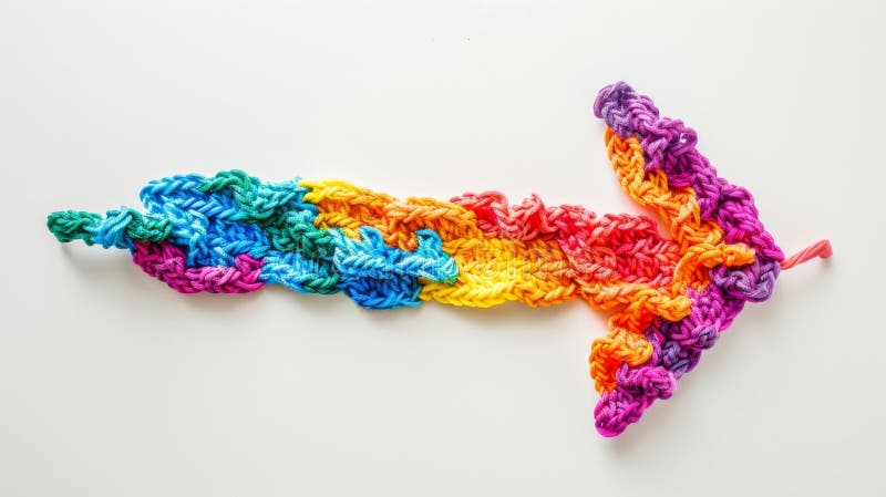 Colorful Crocheted Arrow - Generative AI Stock Photo - Image of ...
