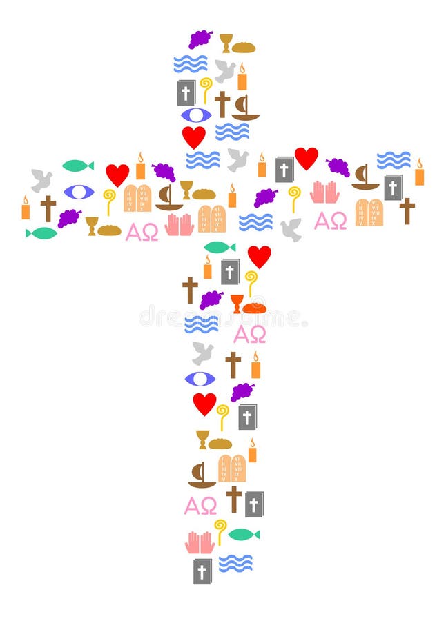 Colorful cross stock illustration. Illustration of holy - 80262099