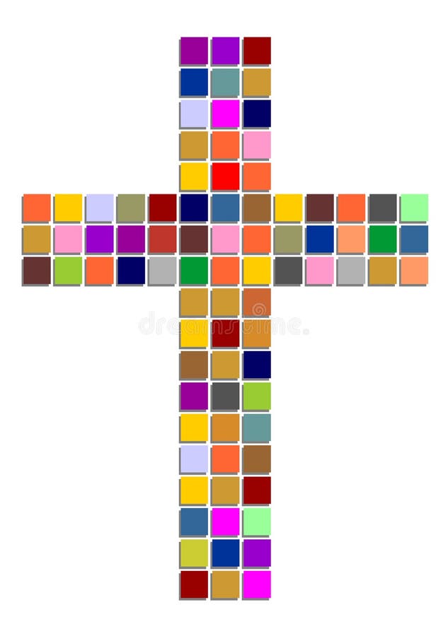 Colorful cross stock illustration. Illustration of isolated - 42851793
