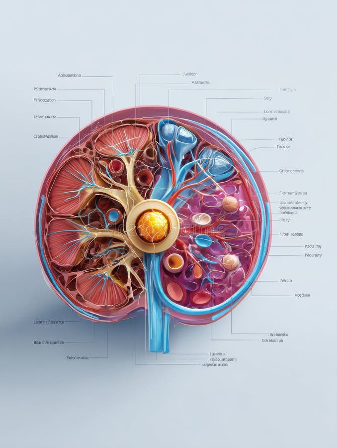 Stylized Anatomy Cross Section Showcases Detailed Internal Structures ...