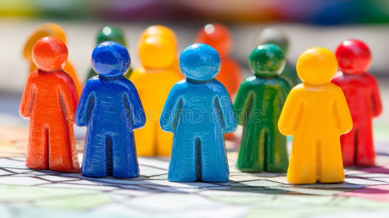 A Colorful Crowd of Miniature Figures Representing Community, Teamwork ...