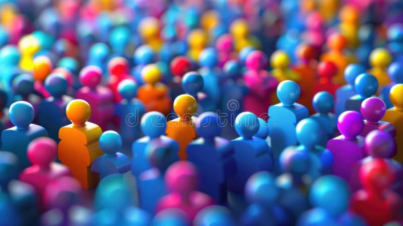 Colorful Crowd of People Representing Big Data and Diversity Stock ...