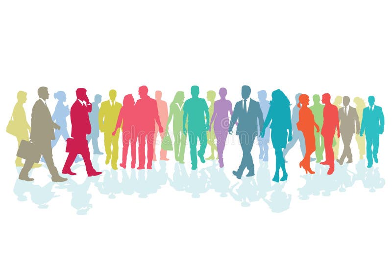 Colorful crowd stock vector. Illustration of colored - 87270055