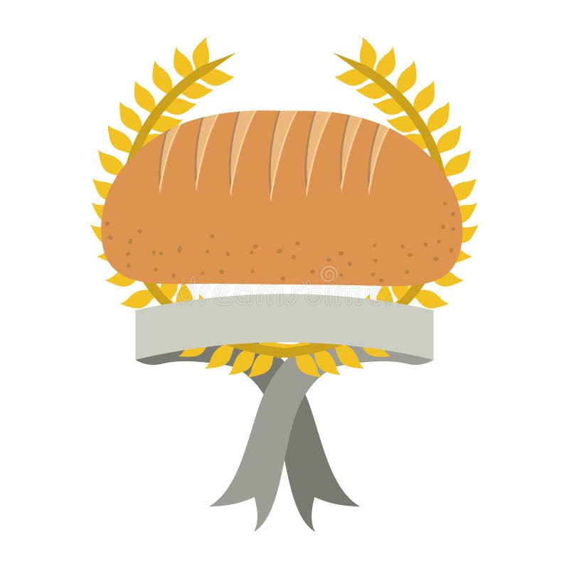 Colorful Crown of Leaves with Ribbon and Bread Stock Illustration ...