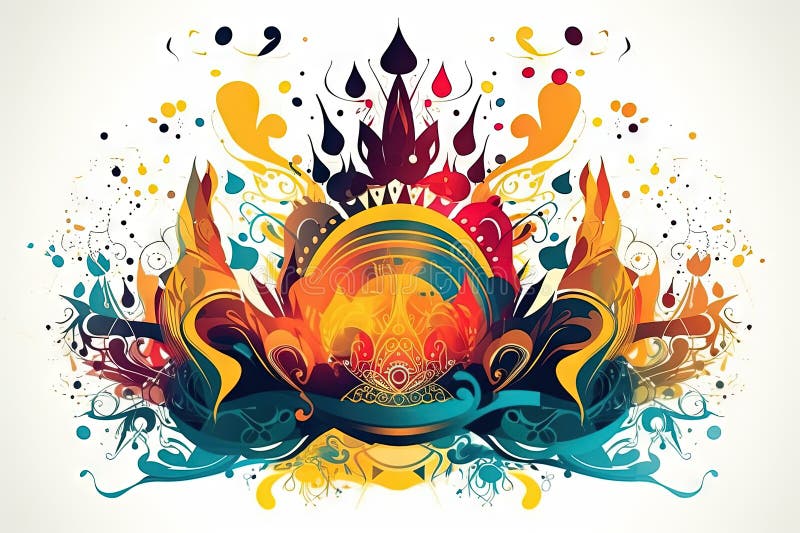 Colorful Crown in the Style of Watercolor Paint and Ink Splash or ...