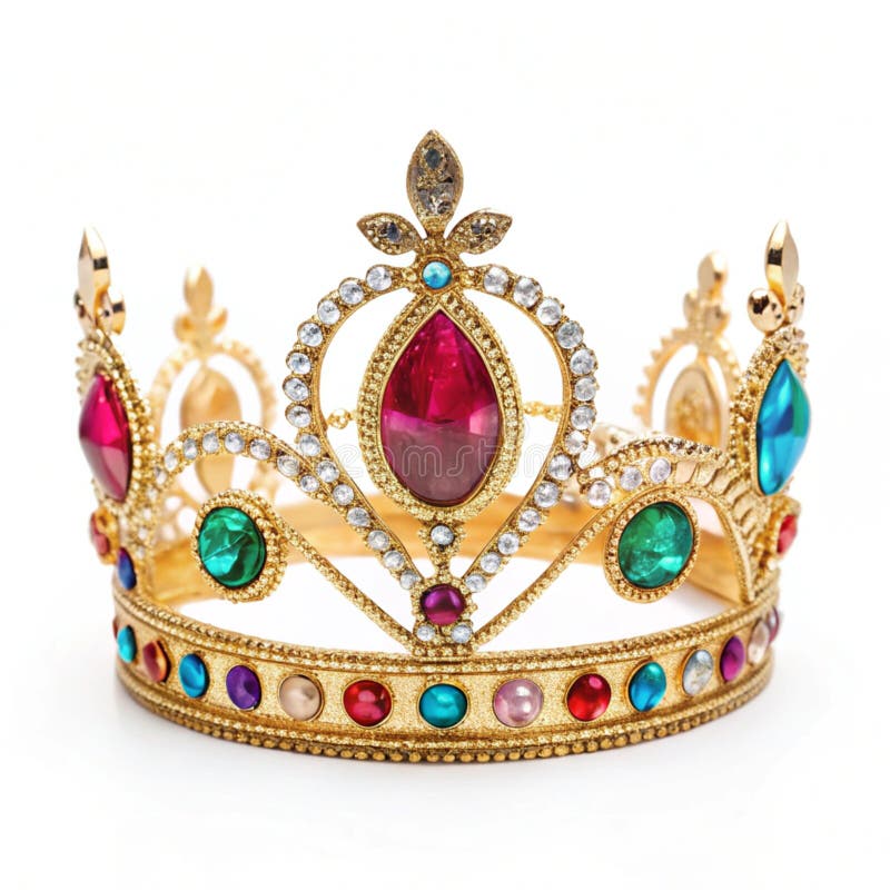 Colorful Crown on White Background Stock Illustration - Illustration of ...