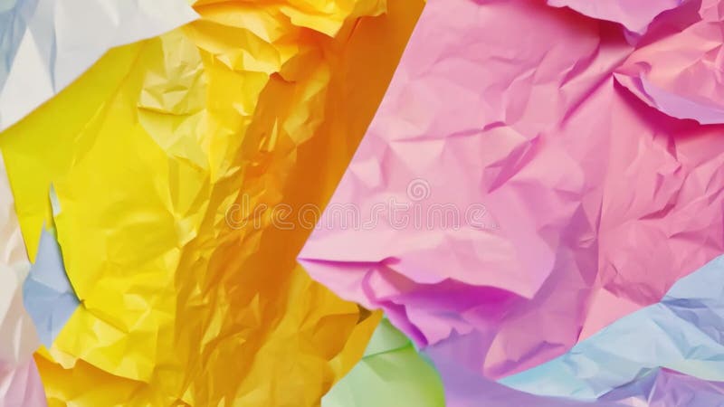 Colorful Crumpled Paper Art in Vibrant Hues Creating an Abstract ...