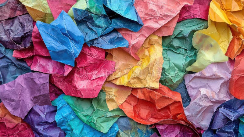Colorful Crumpled Paper Background for Creative Projects and Designs ...